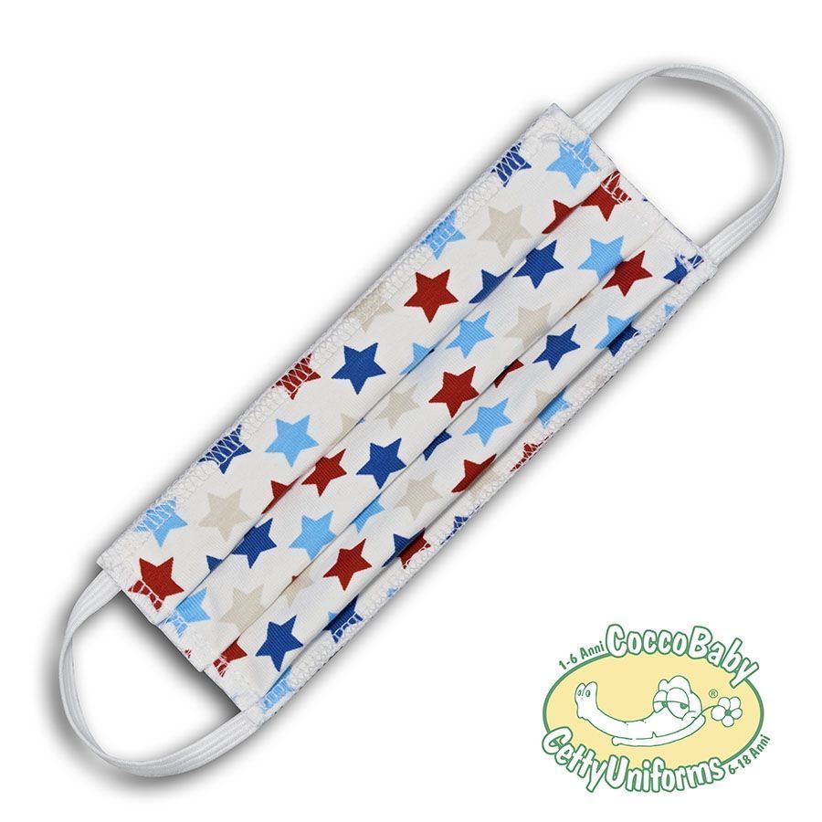 Stelline colorate su bianco, Mascherina filtrante con Tasca, per ...