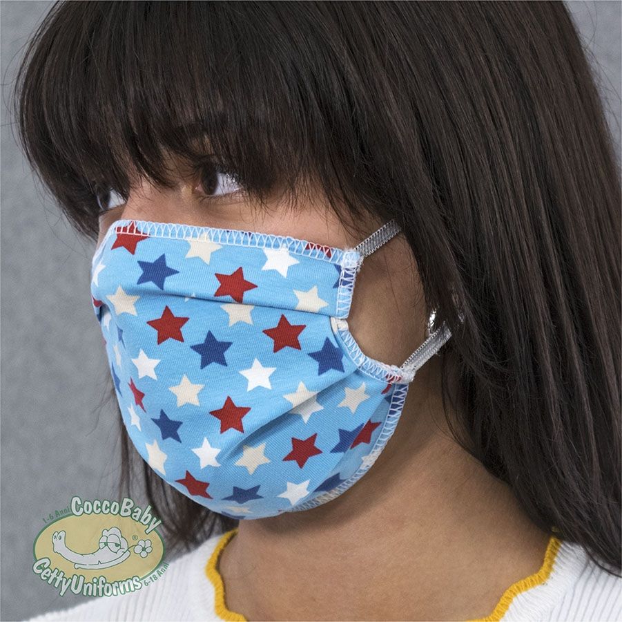 Stelline colorate su azzurro, Mascherina filtrante per bambini e Adulti ...